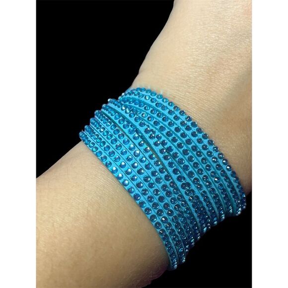 Boutique 9 | Jewelry | Teal Suede Wrap Bracelet Adjustable Snap Closure ...